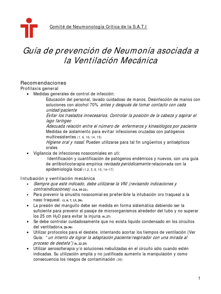 Guia de Prevencion de Neumonia Asociada A Ventilación Mecánica | PDF ... Guia de Prevencion de Neumonia Asociada A Ventilación Mecánica | PDF ...