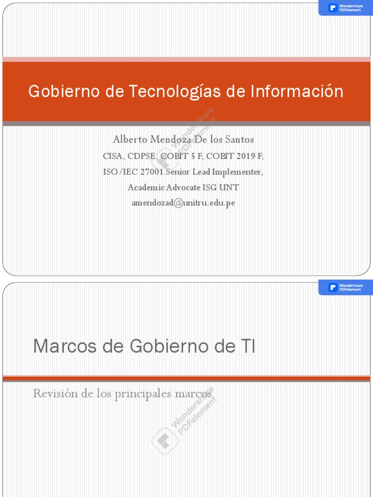 Marcos de Gobierno de TI | PDF | Cobit | Informática