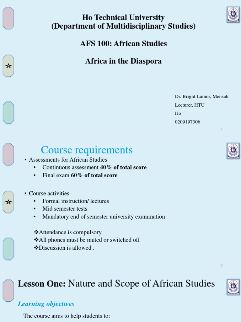 AFS 100 Lecture 1 Introduction To African Studies | PDF | Africa ...