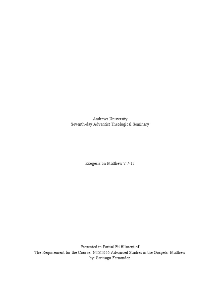 Gospel of Matthew Exegesis PDF | PDF | Jesus | Gospel Of Matthew