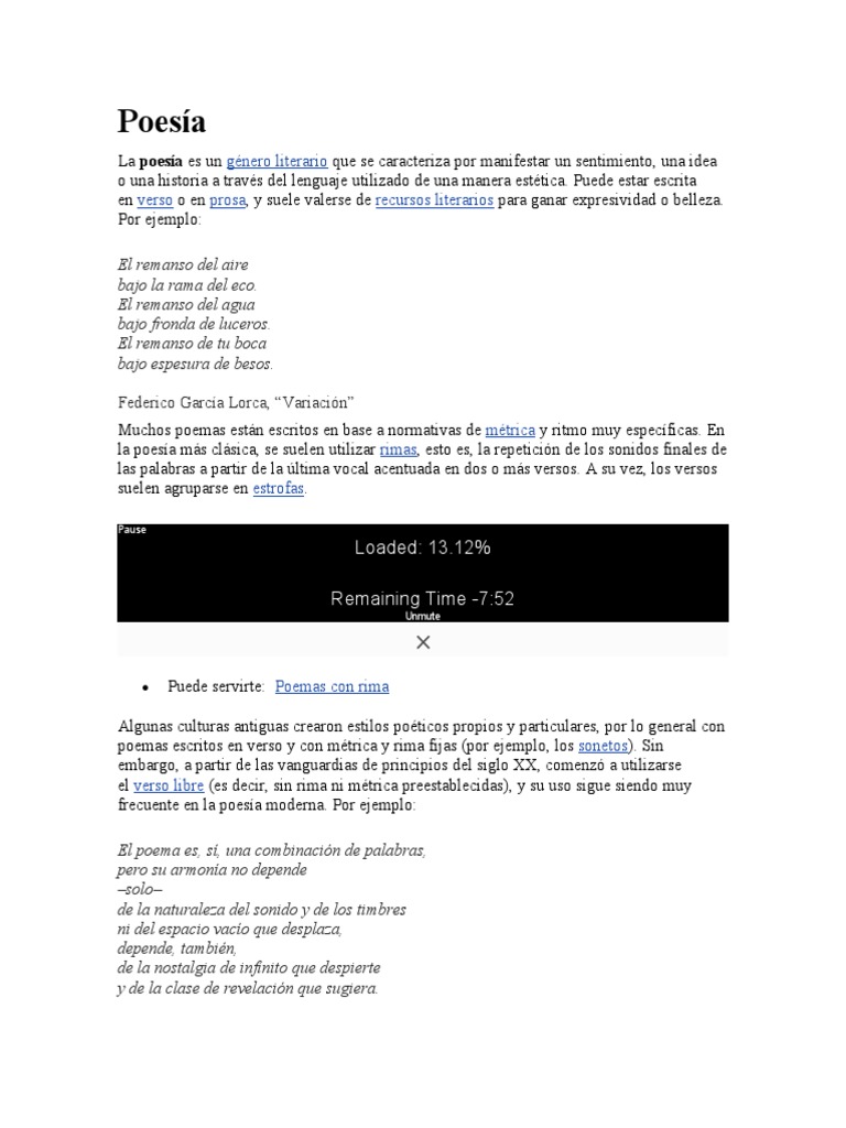 Características y tipos de poesía | PDF | Poesía | Metro (poesía)