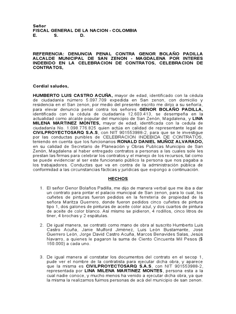 Denuncia Penal | PDF | Queja | Ley común