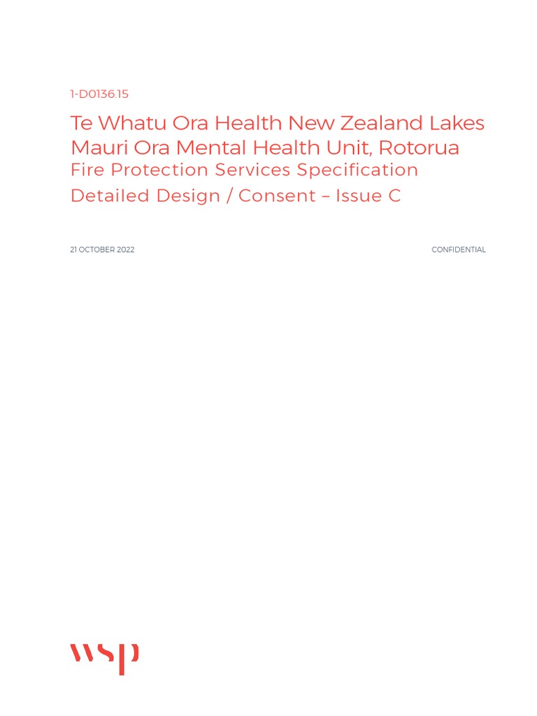 1 d0136 00 Mauri Ora Fire Protection Specification Consent and Tender ...