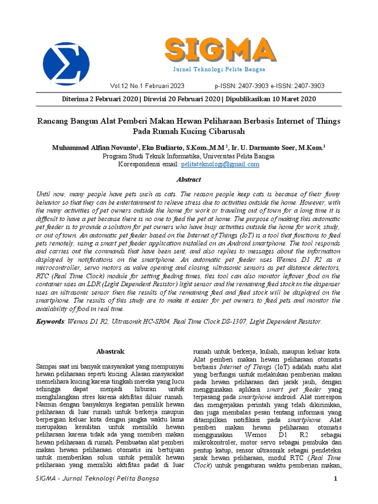 Template Jurnal Teknologi Pelita Bangsa | PDF | Computer Engineering | Computing