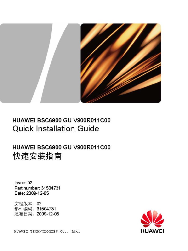 31504731-HUAWEI BSC6900 GU Quick Installation Guide-(V900R011C00_02) | PDF