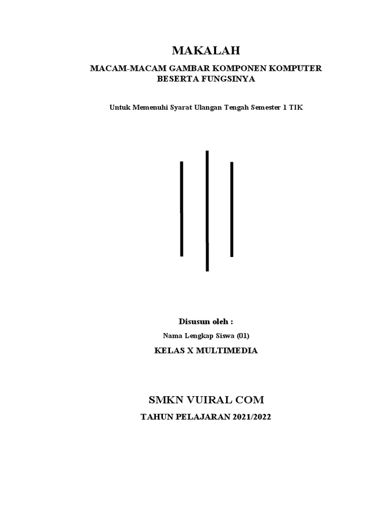 Contoh Cover Makalah SMP, SMA, SMK Individu | PDF | Seni | Komputer