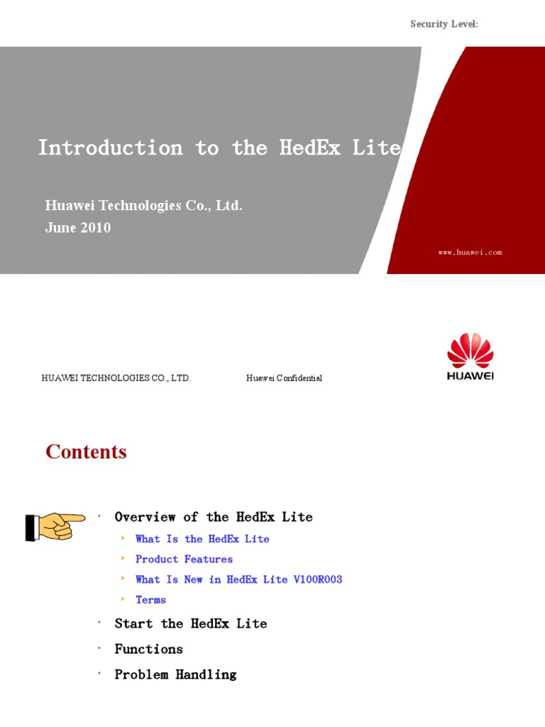 HedEx Lite V100R003 Introduction V1.0 | PDF | Library (Computing) | Libraries