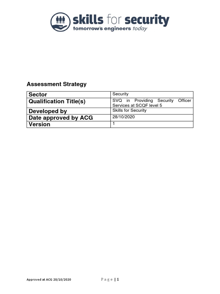 (04082021 1340) 021120 Psos SVQ 5 Assessment Strategy Oct 2020 (2) Sqa ...