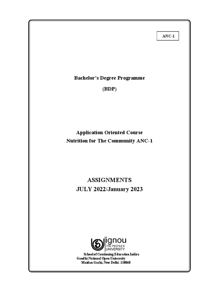 ANC Assignment | PDF | Fat | Dietary Fiber