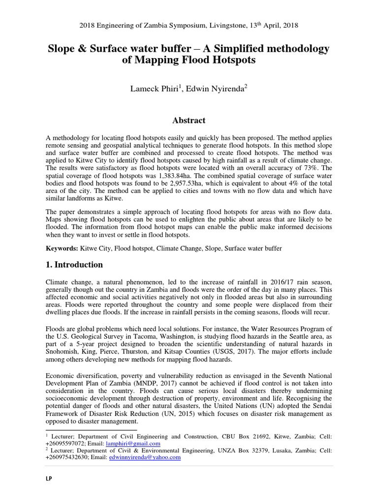 Slope & Surface Water Buffer - A Simplified Methodology of Mapping ... Slope & Surface Water Buffer - A Simplified Methodology of Mapping ...