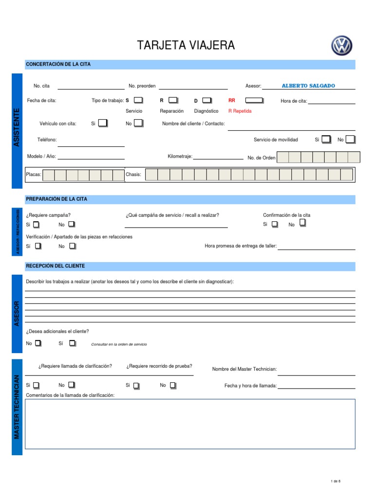 Tarjeta Viajera Alberto Salgado | PDF | Vehículos terrestres | Transporte