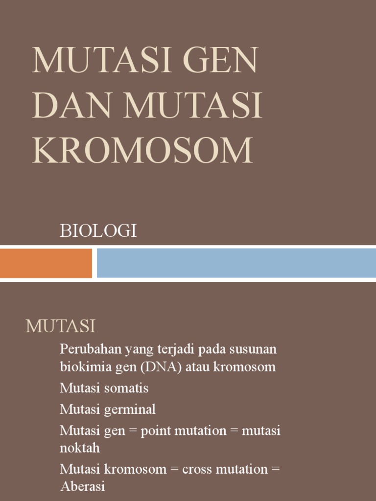 Mutasi Gen Dan Mutasi Kromosom - UAS | PDF