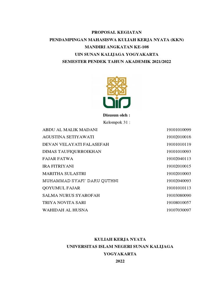Proposal Kegiatan KKN | PDF