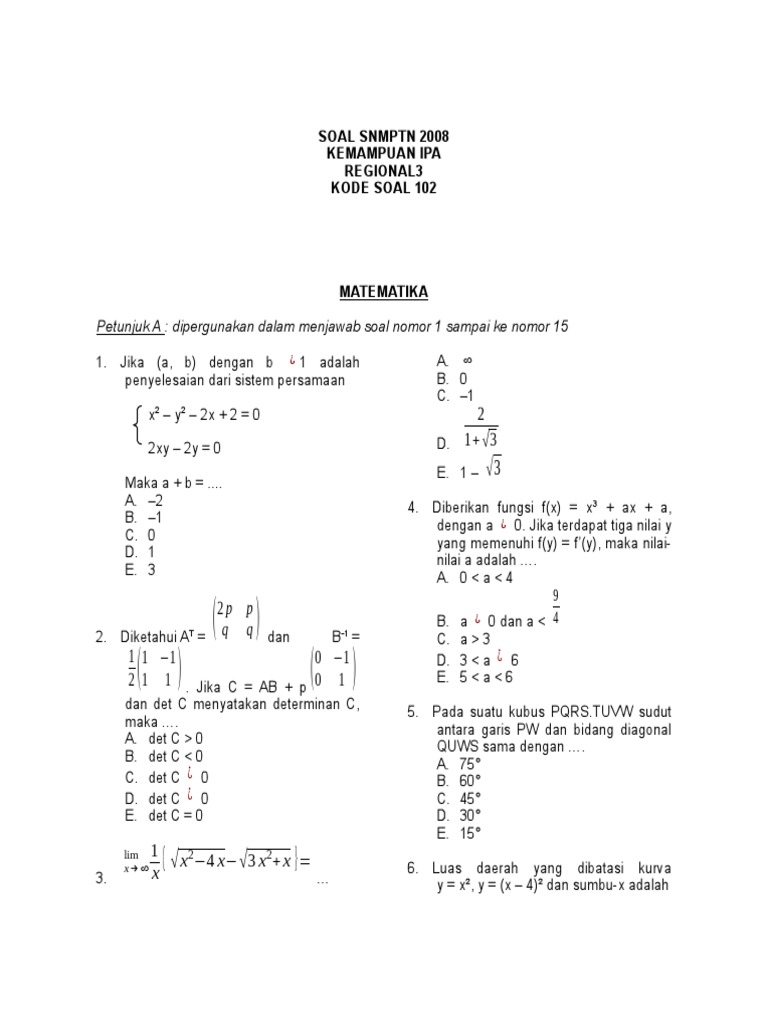 Soal - K.ipa - 102 - SNMPTN 2008 | PDF