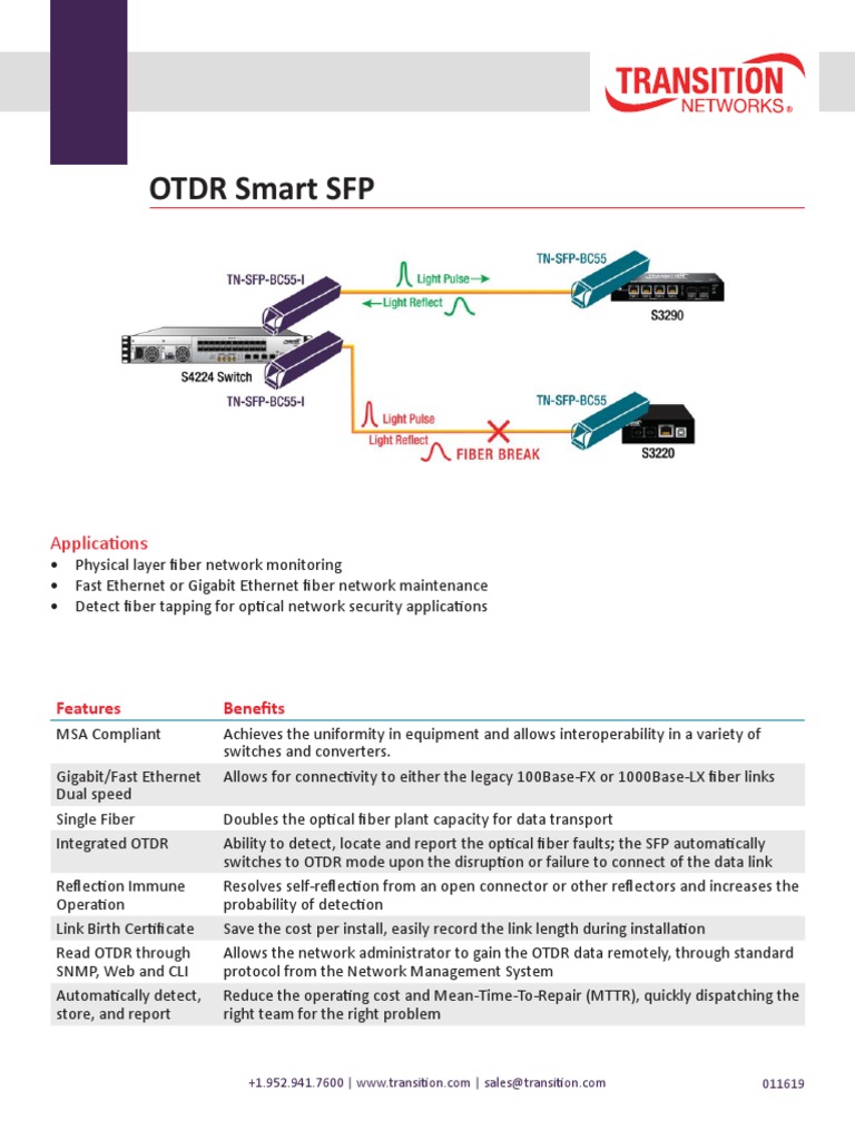 OTDR TN SFP BC Overview | PDF | Optical Fiber | Computer Network