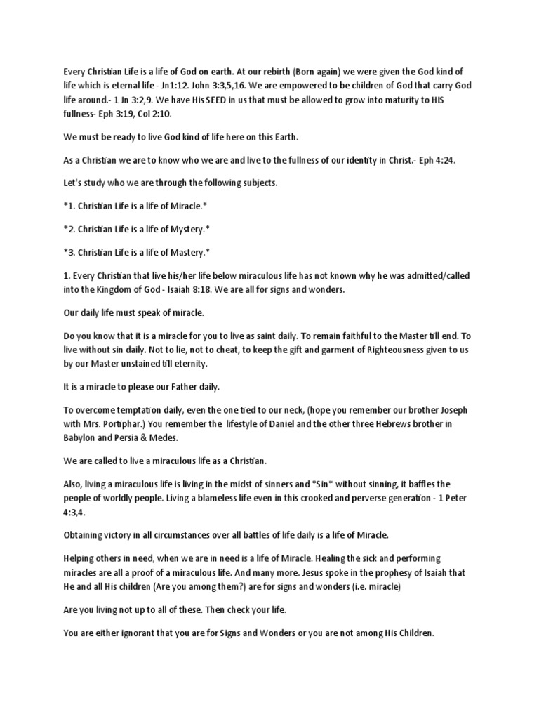 Christian Life. | PDF | Born Again | Jesus