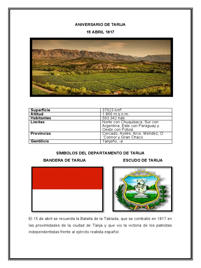 Historia y Cultura de Tarija | PDF