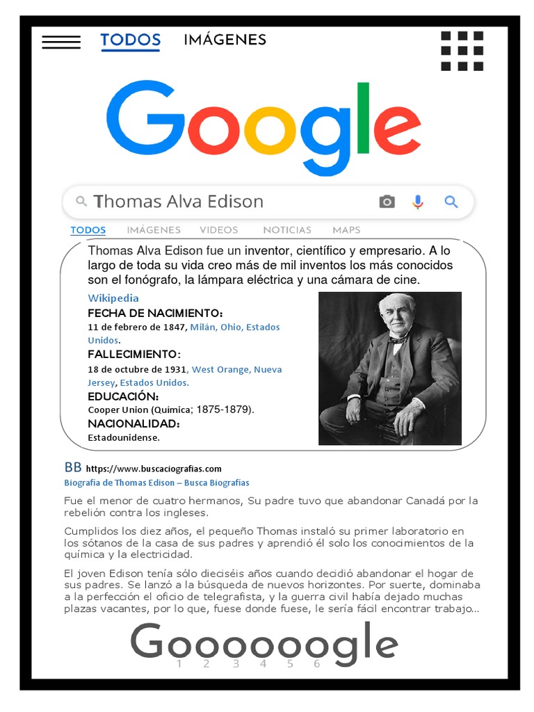Biografia de Thomas Edison | PDF