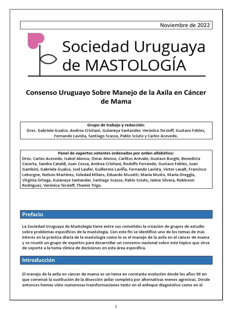 Consenso Axila Definitivo | PDF | Cáncer | Anestesia
