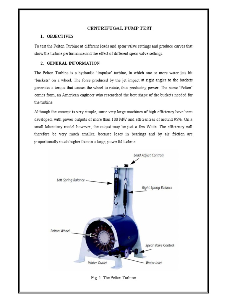 Pelton Turbine Performance Testing | PDF | Jet Engine | Turbine