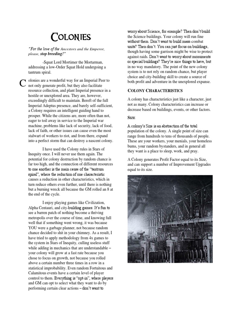 Colonies | PDF