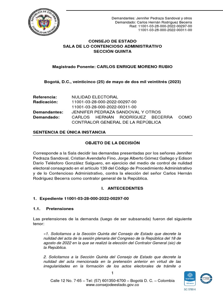 2022-00297. Fallo CGR 2022-2026 | PDF | Mandato | Judicaturas