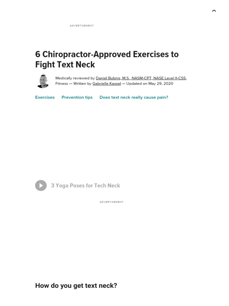 Fix Text Neck With These 6 Exercises and Lifestyle Tips | PDF | Foot | Pain