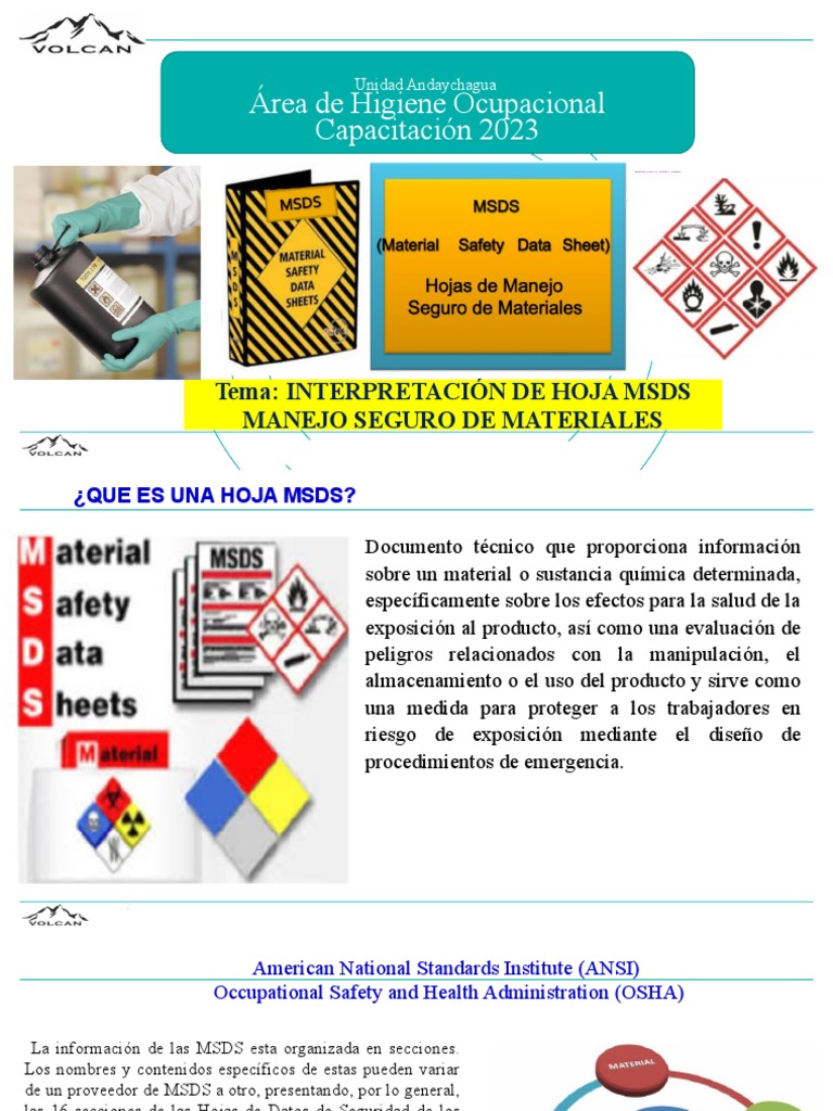 Ho-Interpretación de Hojas MSDS | PDF | Las condiciones de trabajo | Seguridad y salud ocupacional