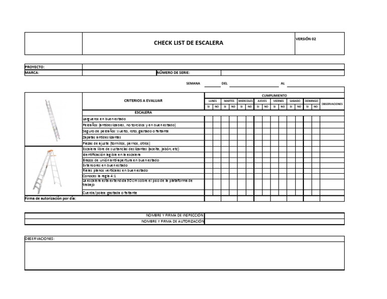 Checklist de Inspección de Escaleras | PDF