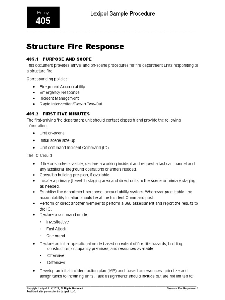 Structure Fire Response | PDF | Incident Command System | Firefighting