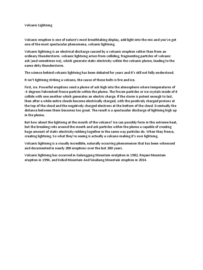 Volcanic Lightning | PDF