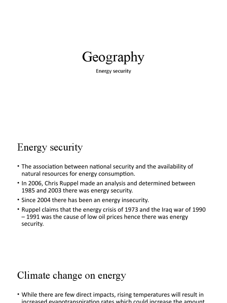 Geography Energy Security | PDF