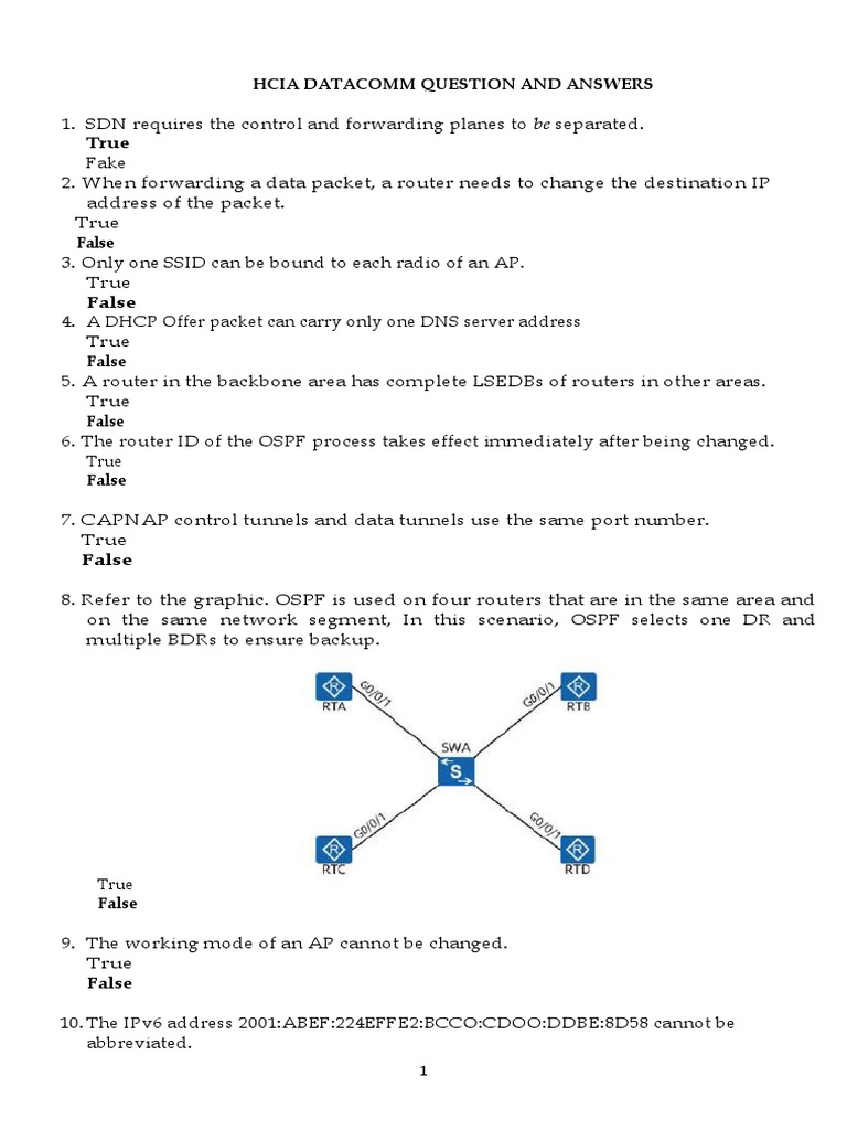 Hcia Datacomm Question | PDF | Computer Network | Router (Computing)