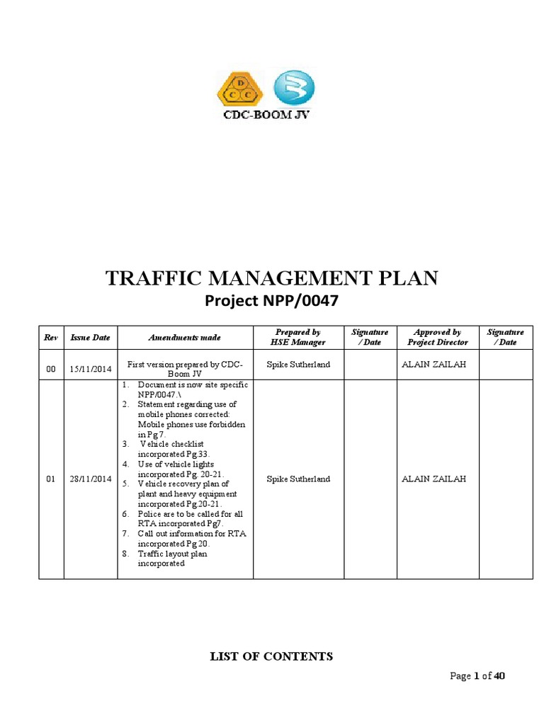 Traffic Management Plan | PDF | Traffic | Traffic Collision