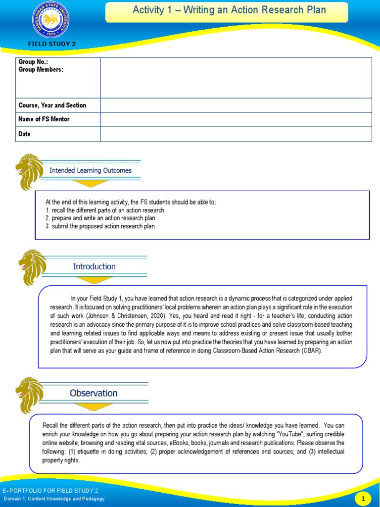 FS 2 Activity 1 | PDF | Action Research | Knowledge