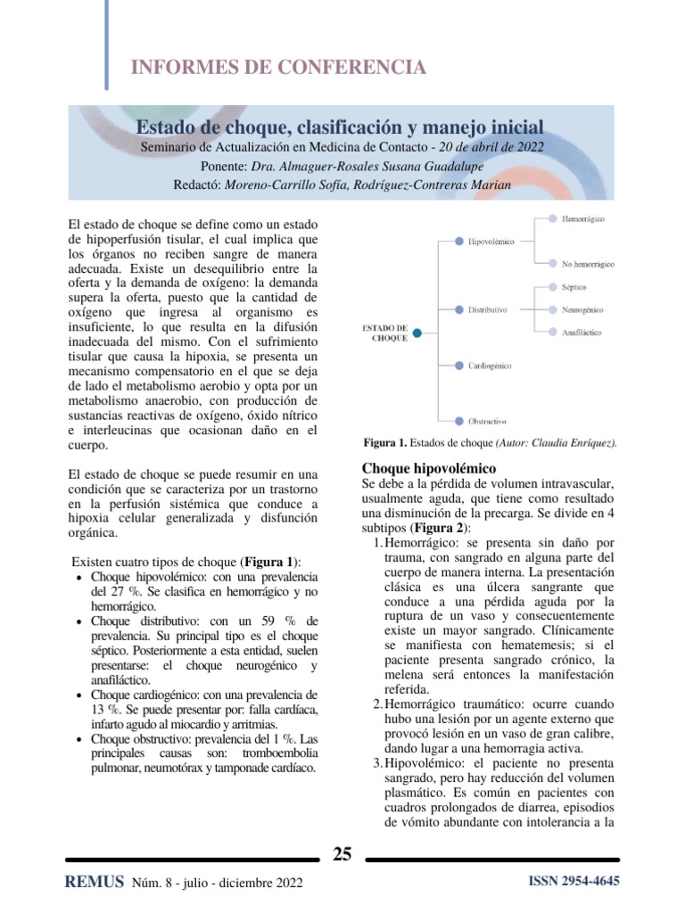 Clasificación del Choque Hipovolémico | PDF | Choque (circulatorio ...