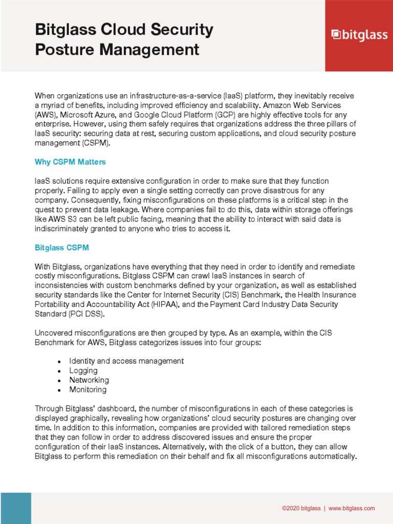Bitglass Cloud Security Posture Management (CSPM) | PDF