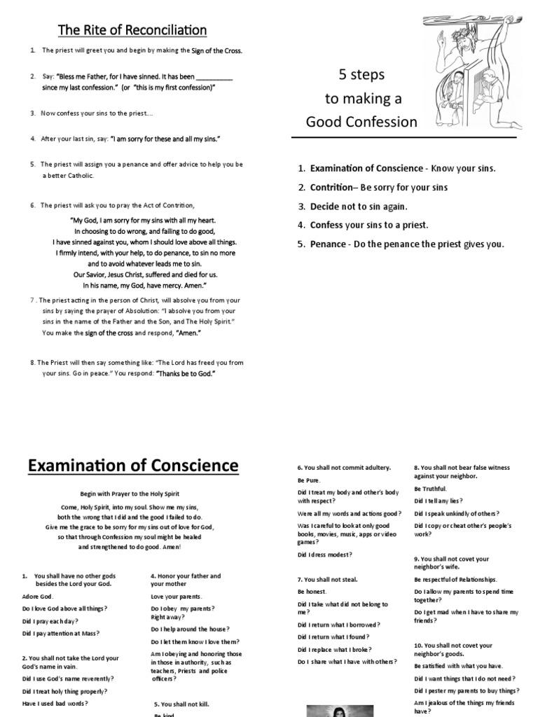 Reconciliation Half Fold EOCsteps2 | PDF | Confession (Religion) | Penance