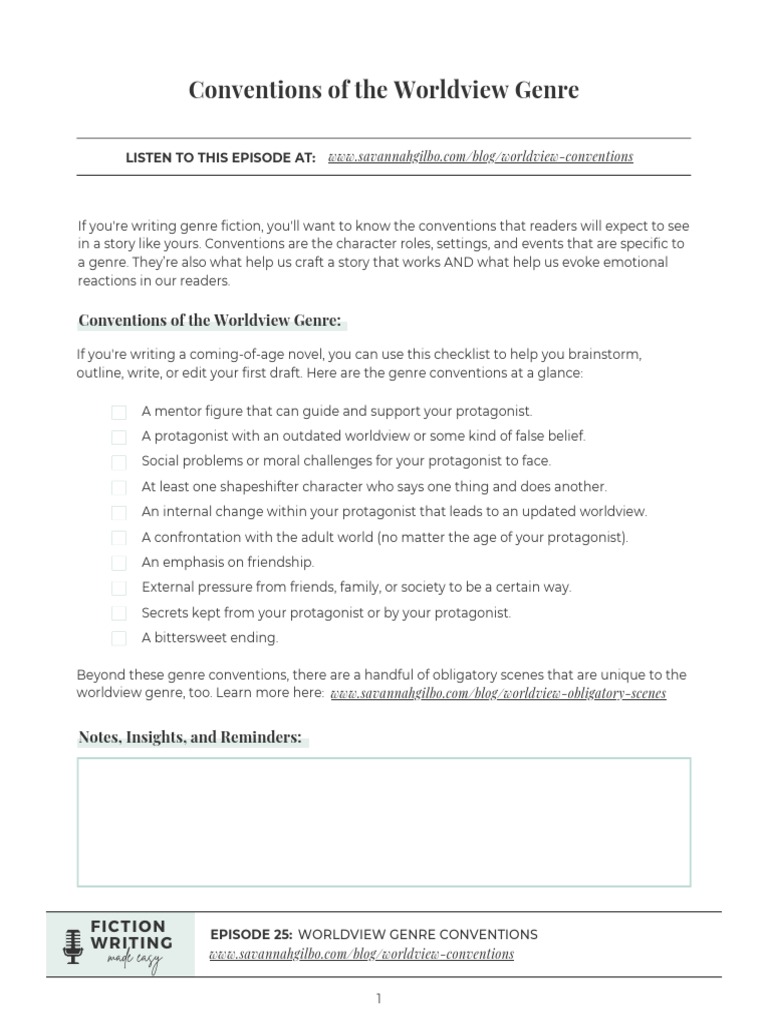 Worldview Genre Writing Conventions | PDF