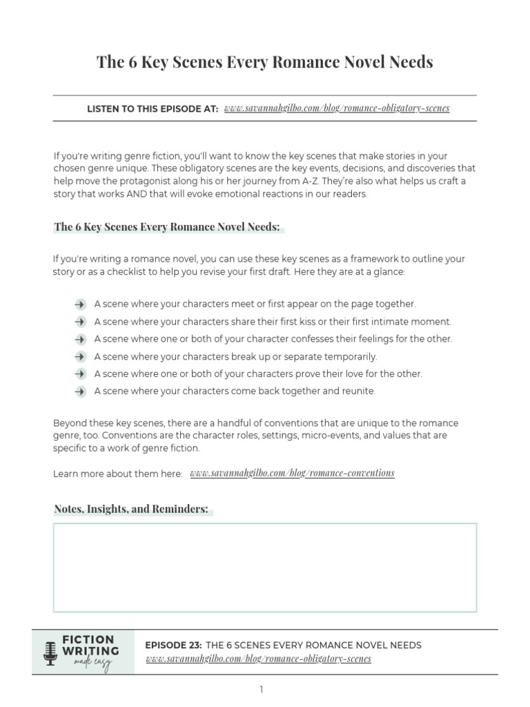 23 Romance Key Scenes and Conventions | PDF | Romance Novels | Romance ...