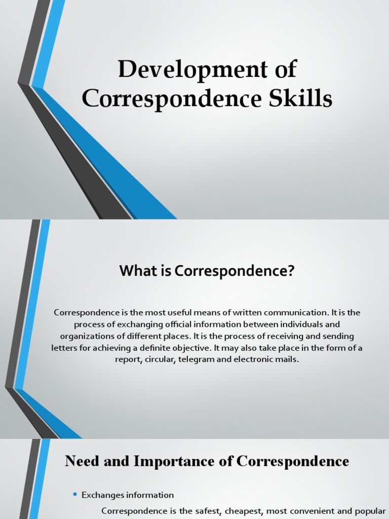 Development of Correspondence Skills | PDF | Sales | Communication