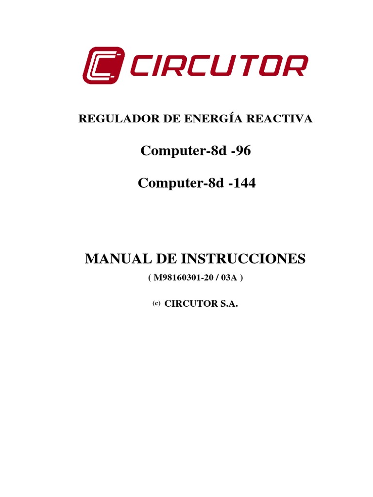Manual - CIRCUTOR BAT | PDF | Relé | Energia electrica