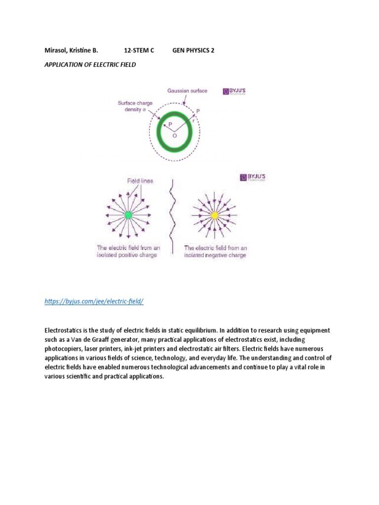 Electric Field in Gen Phy 2 | PDF