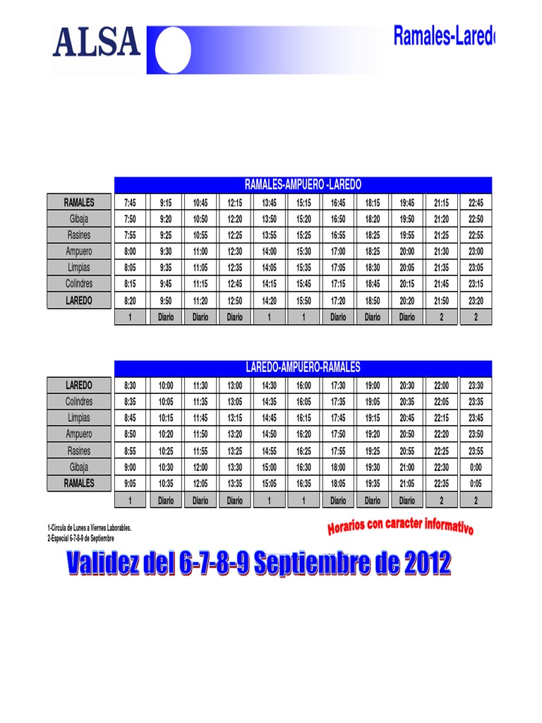 Horario Alsa | PDF