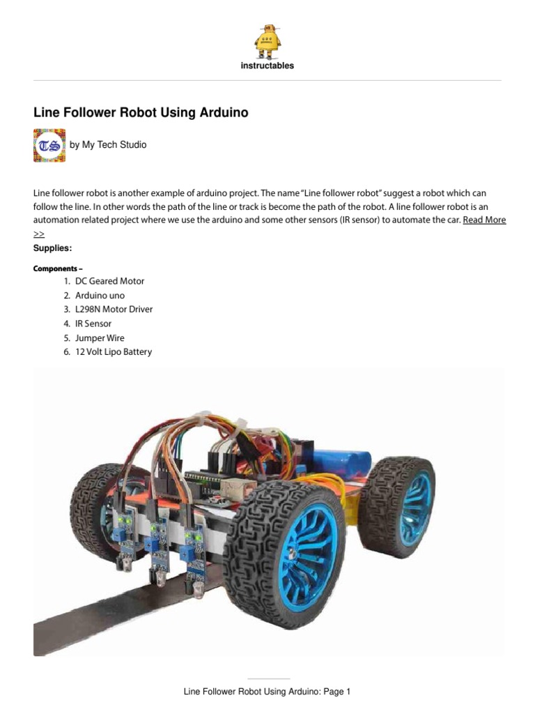 Line Follower Robot Using Arduino | Download Free PDF | Arduino | Robot Line Follower Robot Using Arduino | Download Free PDF | Arduino | Robot