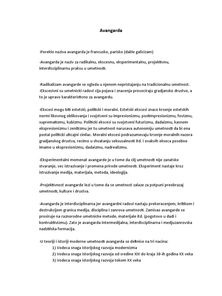 Avangarda | PDF
