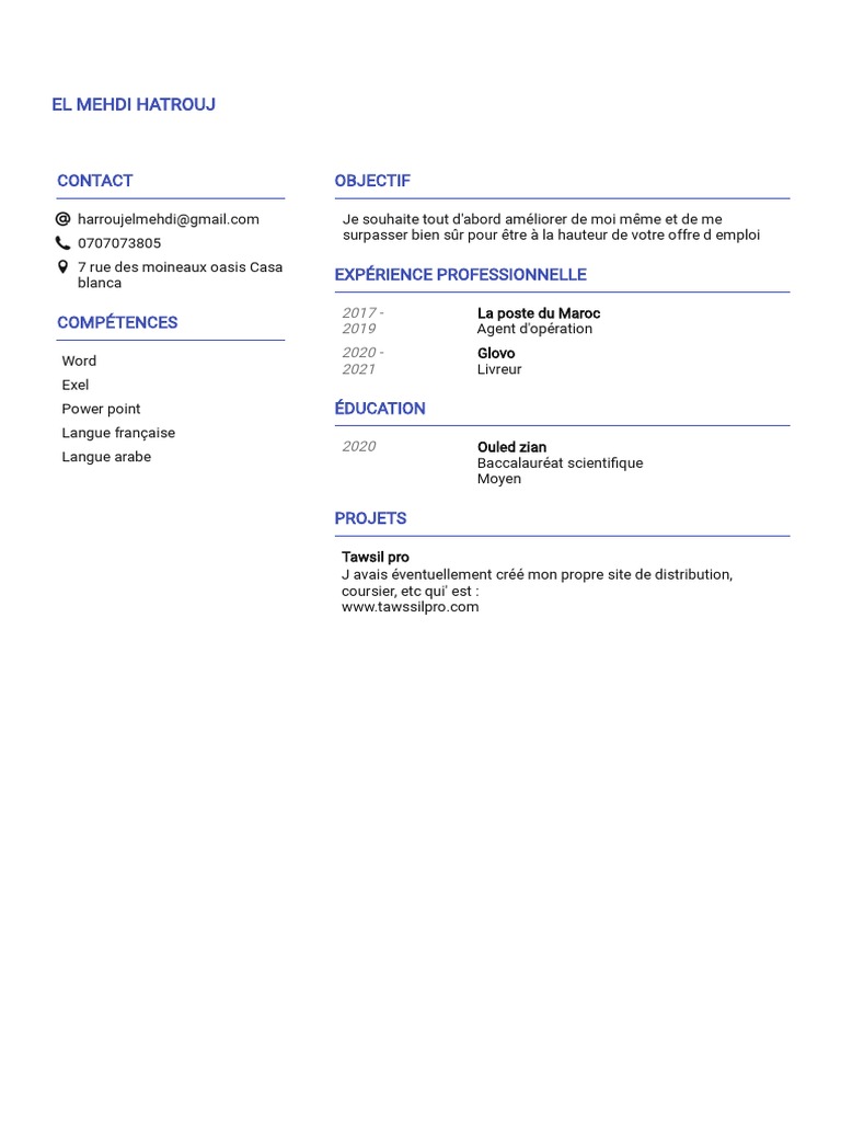 CV Mehdi Harrouj 5 | PDF