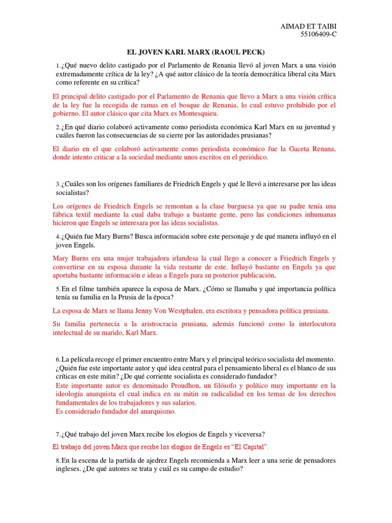 El Joven Karl Marx Aimad Et Taibi | PDF | Karl Marx | Friedrich Engels