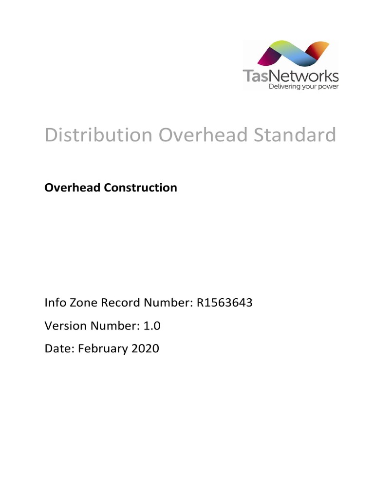 Distribution Construction Standard Overhead Systems | PDF | Screw ...