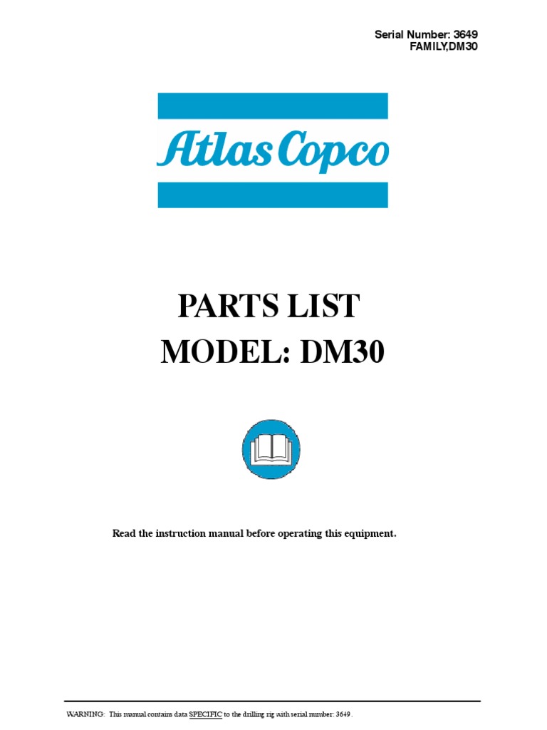 DM30 Rotary Drill 3649 | PDF | Mechanical Engineering | Equipment